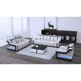 JVmoebel Sofa Ledersofa Textil Stoff 3 Sitzer Couch Designer Sitz