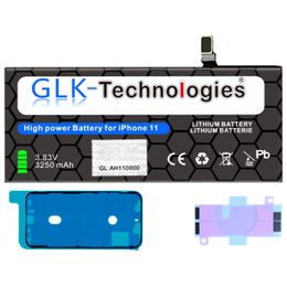 GLK-Technologies High Power Ersatz Akku für Apple iPhone 11 inkl. 2X Klebebandsätze Smartphone-Akku 3250 mAh (3