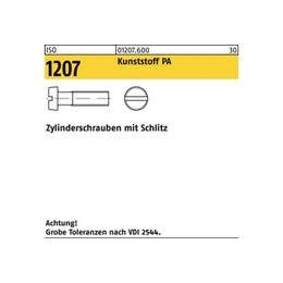 Reyher Zylinderschraube 200er Pack Zylinderschraube ISO 1207 Schlitz M5x 10 Polyamid 200 Stüc