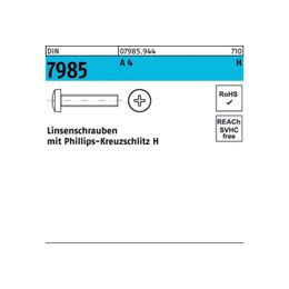 Reyher Linsenschraube 1000er Pack Linsenschraube DIN 7985 PH M2