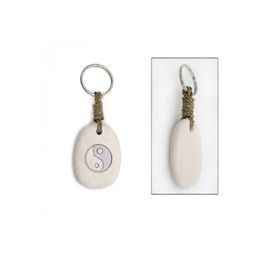 mitienda Schlüsselanhänger Schlüsselanhänger aus Stein mit Gravur Ying-Yang