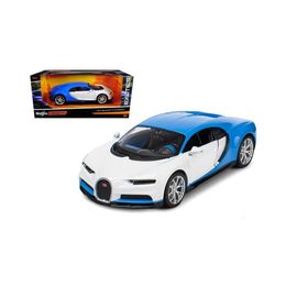 Maisto® Modellauto Bugatti Chiron (weiß-blau)