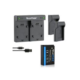Blumax 2x Akku + Lader für Canon LP-E12 EOS M200 800 mAh Kamera-Akku