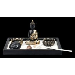 Figuren Shop GmbH Dekofigur Buddha Figur mit Zen Garten Set