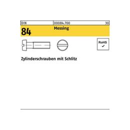 Reyher Zylinderschraube 1000er Pack Zylinderschraube DIN 84/ISO 1207 Schlitz M5x 30 Messing 10