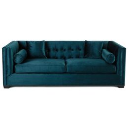 JVmoebel Chesterfield-Sofa Blauer Chesterfield Dreisitzer Wohnzimmermöbel Couch 3-Sitzer Neu