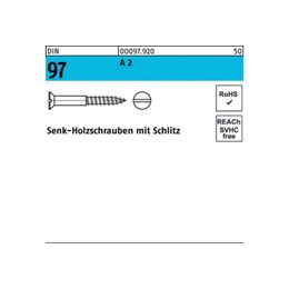 Reyher Schraube 200er Pack Holzschraube DIN 97 SEKO Schlitz 3x 30 A 2 200 Stück DIN 9