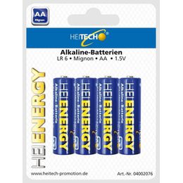 Heitech Alkaline Batterie Mignon AA (4-er Pack) Batterien Größe LR6 blau 1