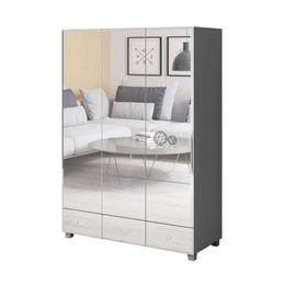 Stylefy Drehtürenschrank Faro Grau (Kleiderschrank