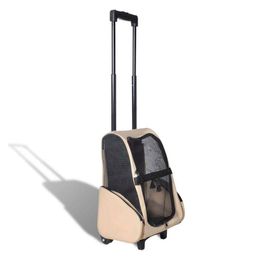 DOTMALL Tiertransporttasche Kleintier Trolley Haustier-Rucksack Faltbar bis 10 kg