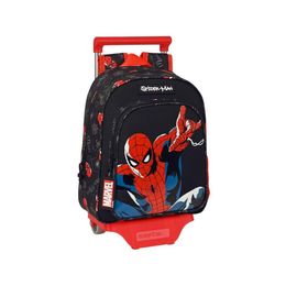 Spiderman Rucksack Spiderman Kinder-Rucksack mit Rädern Hero Schwarz 27 x 33 x 10 cm