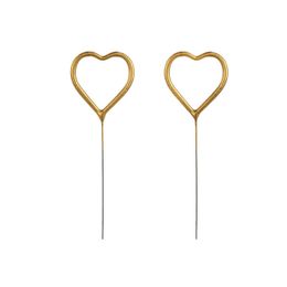 partydeco Tortenstecker, Wunderkerzen Hochzeit 16x5cm Herz gold 2er Set