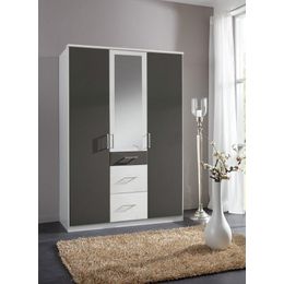 freiraum Kleiderschrank Click (B/H/T: 135x198x58 cm) in Weiß mit 3 Schubladen und 3 Türen