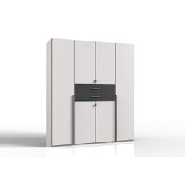 freiraum Kleiderschrank Denver (B/H/T: 180x208x58 cm) in Weiß mit 2 Schubladen und 6 Türen