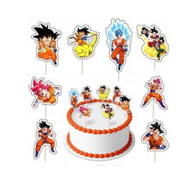 Festivalartikel Papierdekoration Dragon Ball Z Topper Set 8 Stk Geburstag Torten Deko Kuchen Junge