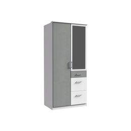 freiraum Kleiderschrank Click (B/H/T: 90x198x58 cm) in Weiß mit 3 Schubladen und 2 Türen