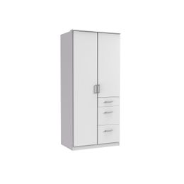 freiraum Kleiderschrank Click (B/H/T: 90x198x58 cm) in Weiß mit 3 Schubladen und 2 Türen