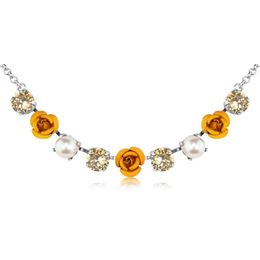 LUISIA® Collier Halskette "Lenja" mit Rosen und Kristallen von Swarovski® (inkl. Schmuckbox)