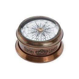 NKlaus Kompass aus Messing antik Glasdeckel 6cm Richtungsanzeiger Orientierun maritimes Navigationsgerät (Messing antik)