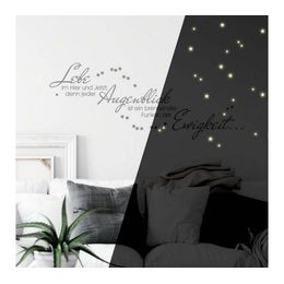 K&L WALL ART K&L Wall Art Wandtattoo Leuchtspruch inkl. Leuchtsterne Gelb 180x70cm selbstklebend