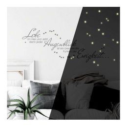 K&L WALL ART K&L Wall Art Wandtattoo Leuchtspruch inkl. Leuchtsterne Gelb 80x30cm selbstklebend