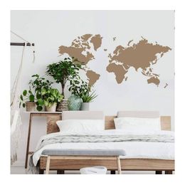 K&L WALL ART K&L Wall Art Wandtattoo Klebebilder schwarze große Weltkarte Wohnzimmer 120x61cm