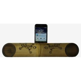 Bonizetti Lautsprecher (Bambus-Lautsprecher Pyrografie handgefertigt Echt Holz Handy Musikbox)