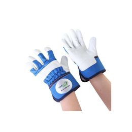 tprosafe Leder-Arbeitshandschuhe tprosafe kids premium Kinderhandschuhe blau-grau