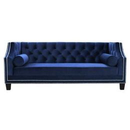 JVmoebel Chesterfield-Sofa Blauer Chesterfield Dreisitzer 3-Sitzer Polster Couch luxus Möbel Neu