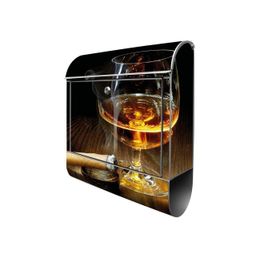 Banjado Wandbriefkasten Stahl Whiskey & Cigar (Wandbriefkasten witterungsbeständig
