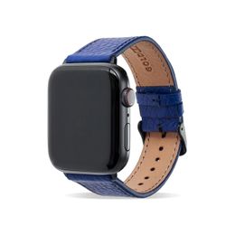 GOLDBLACK Smartwatch-Armband Apple Watch Armband Nappa blau (Adapter schwarz)