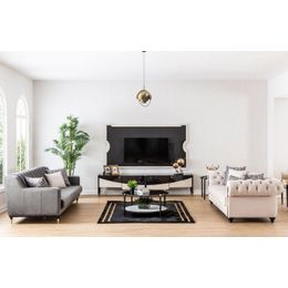 JVmoebel Wohnzimmer-Set Sofagarnitur Couch Set Sofa Polster Möbel Couchtisch 3tlg Chesterfield