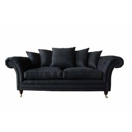 JVmoebel Sofa Sofa Textil Stoff 3 Sitzer Couch Designer Sitz Polster Schwarz xxl big