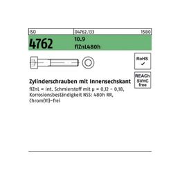 Reyher Zylinderschraube 200er Pack Zylinderschraube ISO 4762 Innen-6kt M6x70 10.9 zinklamellen