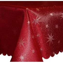 Haus und Deko Tischdecke Tischdecke 110x110 cm Lurex Sterne Weihnachten Tischwäsche glänzend (1-tlg)