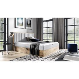 Beautysofa Boxspringbett WOOD4 (120 / 140 / 160 / 180 / 200