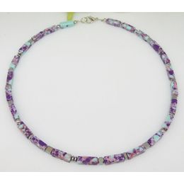 traumschmuck Collier 226k Halskette Schmuckstein Imperial Jaspis türkis violett lila (Geschenk