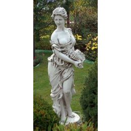 Casa Padrino Skulptur Jugendstil Garten Deko Skulptur Frau mit Muschel Grau 44 x 44 x H. 138 cm