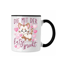 Trendation Tasse Die Mit Der Katze Spricht Tasse Geschenk für Katzenmama Katzenbesitzer