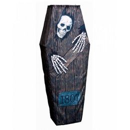 Horror-Shop Dekoobjekt Halloween Sarg zum Aufhängen mit Skelett Aufdruck