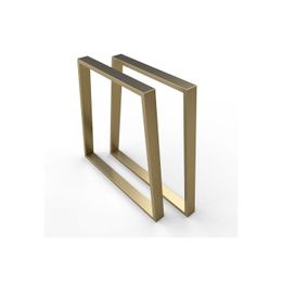 sossai® sossai® Tischgestell Stahl Trapez Tischkufen 50cm x 70cm in Gold (2-St)
