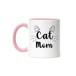 Hey!Print Tasse Cat Mom Tasse Katzen-Mama Geschenk Katzenliebhaber Katzenbesitzer Katzen Kätzchen Kaffeetasse