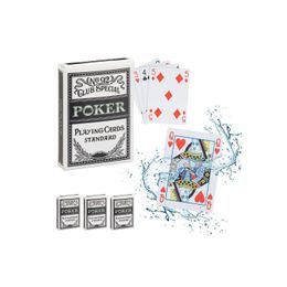 Relaxdays Spiel, 4 x wasserfeste Pokerkarten aus Plastik