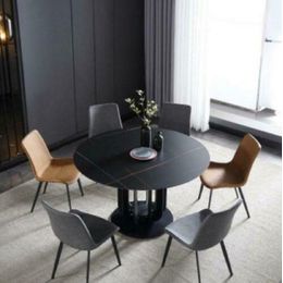 JVmoebel Esstisch, Luxus Tische Runder Tisch Runde Design Edelstahl Möbel Esszimmer