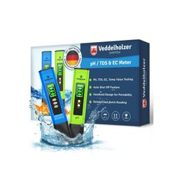 Veddelholzer Garten Pooltester pH Wert Messgerät pool Thermometer pH TDS EC und Temperatur 4 in 1 Set