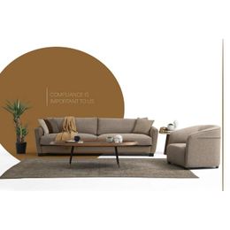 JVmoebel Wohnzimmer-Set Sofagarnitur 41 Sitzer Sessel Viersitzer Modern Stoff Beige Set Design