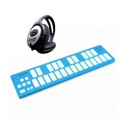 Keith McMillen Synthesizer K-Board MIDI-Controller Aqua mit Kopfhörer