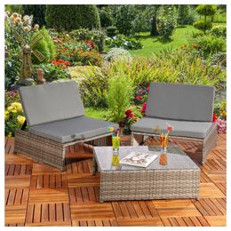 Mucola Gartenlounge-Set Lounge Sitzgarnitur Gartenset Gartenmöbel Gartensitzgruppe Polyrattan