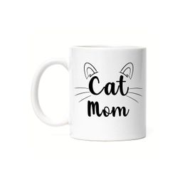 Hey!Print Tasse Cat Mom Tasse Katzen-Mama Geschenk Katzenliebhaber Katzenbesitzer Katzen Kätzchen Kaffeetasse