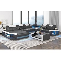 JVmoebel Ecksofa Ecksofa U Form+Couchtisch Modernes Polster Wohnzimmer Möbel